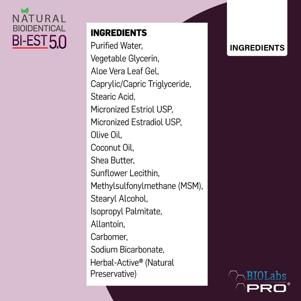 BIOLabs PRO Natural ESTROGEN BI-EST 5.0 3oz (3-pack bundle) 6 month Su ...
